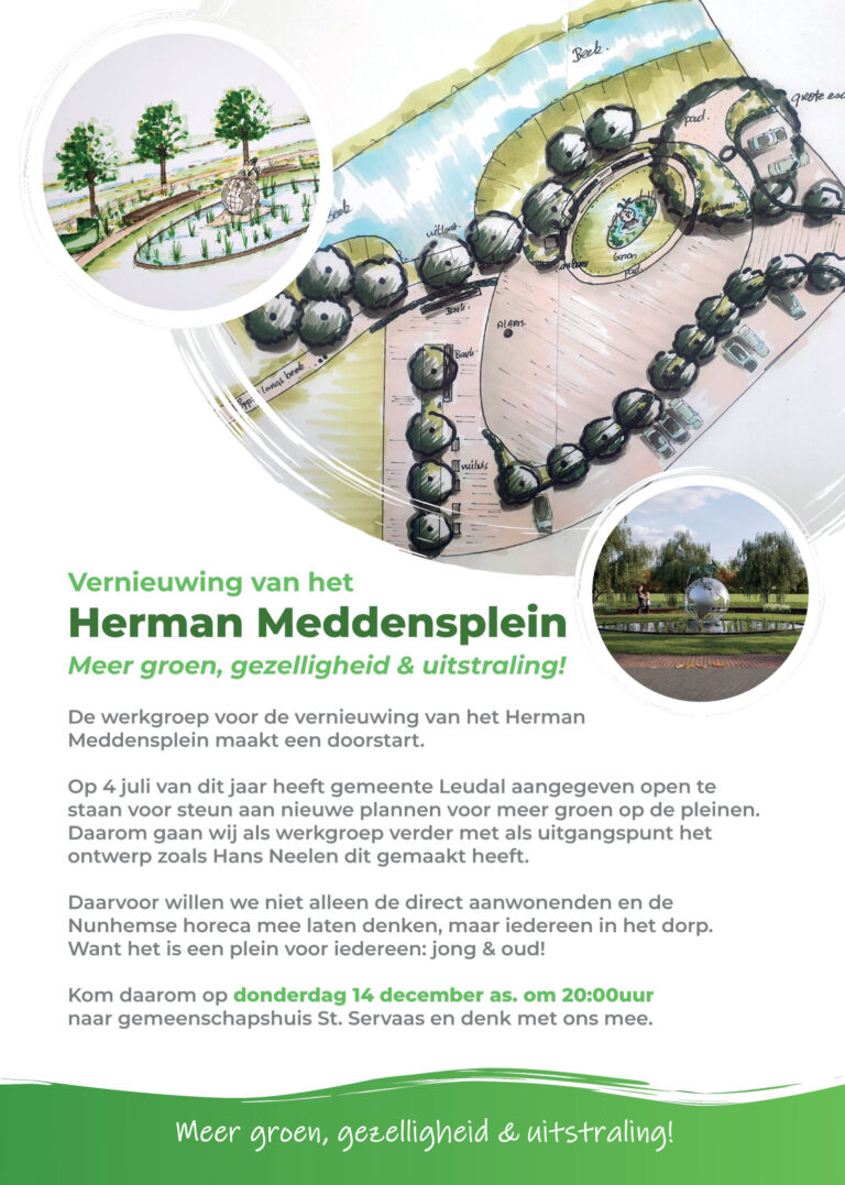 14 December: Meedenken over vernieuwing van het Herman Meddensplein ...